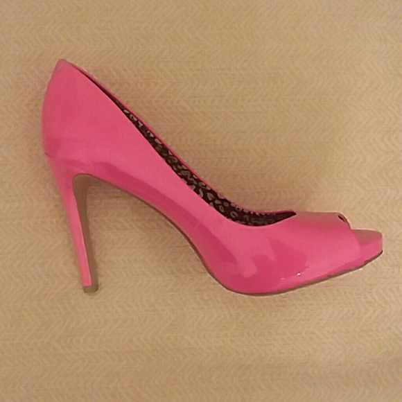 Shoes | Jessica Simpson Hot Pink Peep Toe High Heel | Poshmark
